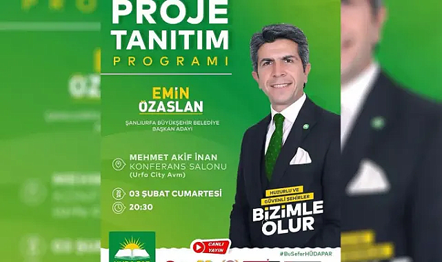 HÜDA PAR Şanlıurfa Büyükşehir Belediye Başkan Adayı Özaslan projelerini ... HÜDA PAR Şanlıurfa Büyükşehir Belediye Başkan Adayı Özaslan projelerini ...